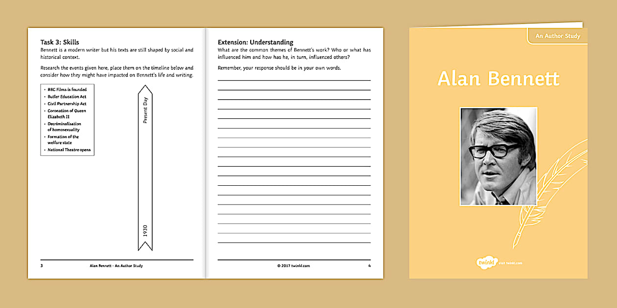 Black and White Alan Bennett About the Author (teacher made)