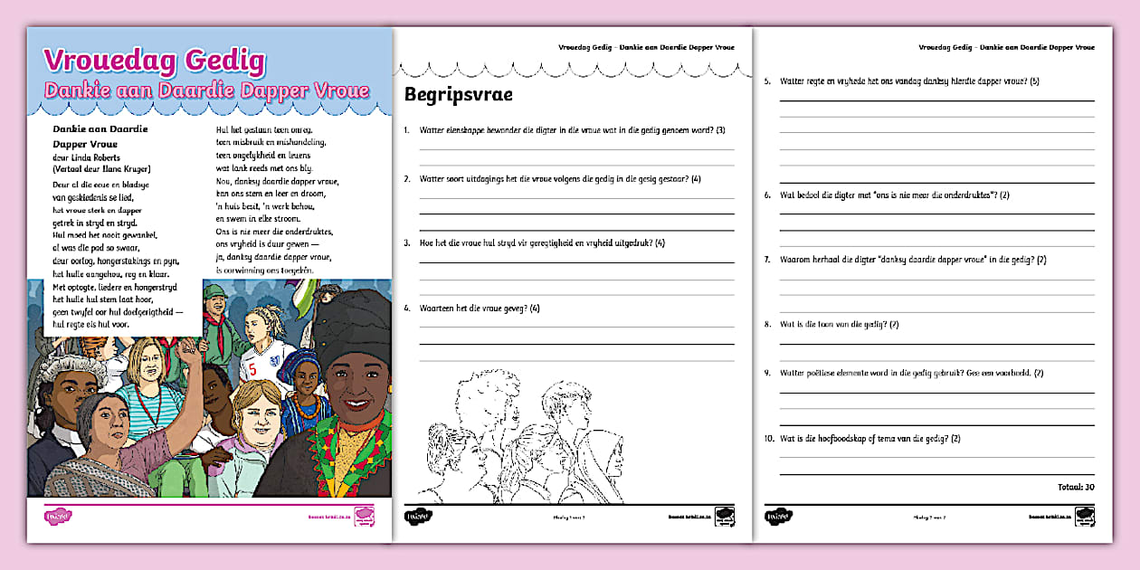 Vrouedag Gedig - Dankie aan Daardie Dapper Vroue - Twinkl