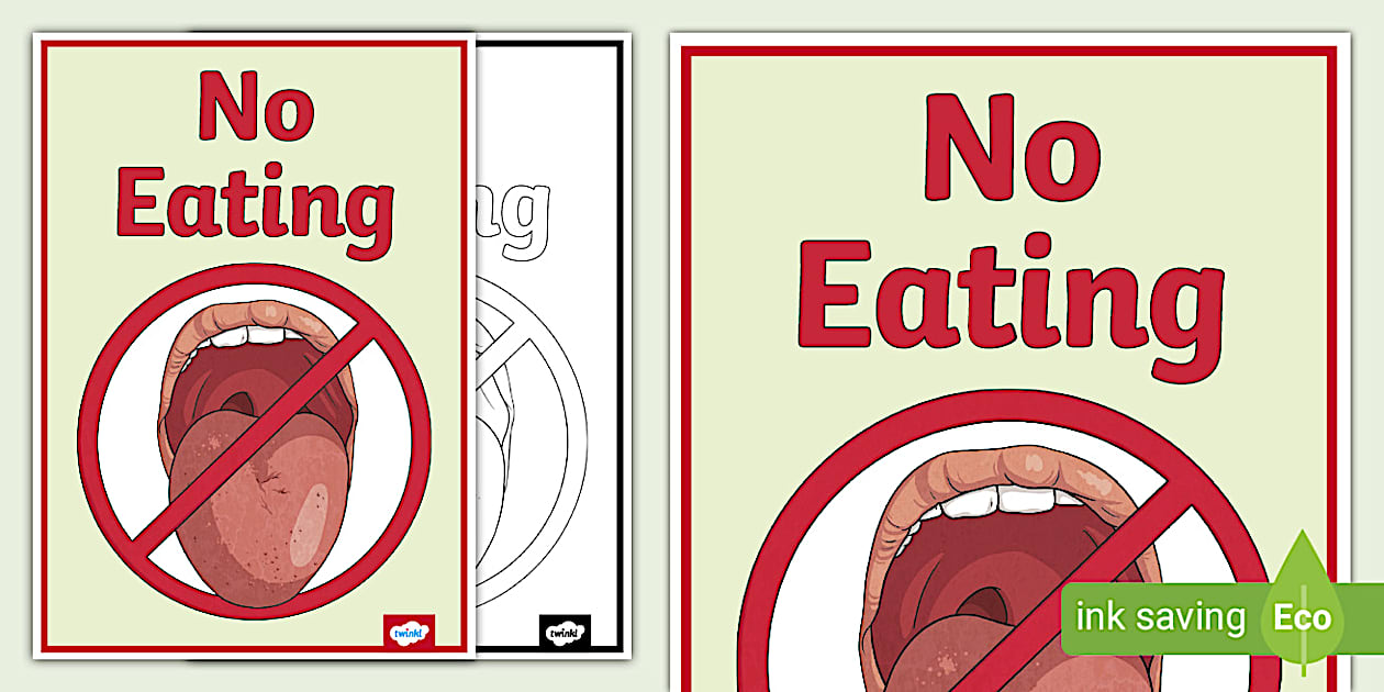 No Eating Display Poster (Teacher-Made) - Twinkl