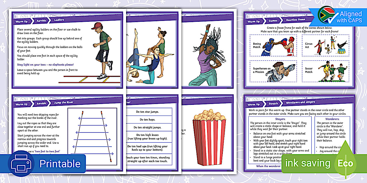 Grade 6 Physical Fitness Gymnastics Movement Warm Up Cards