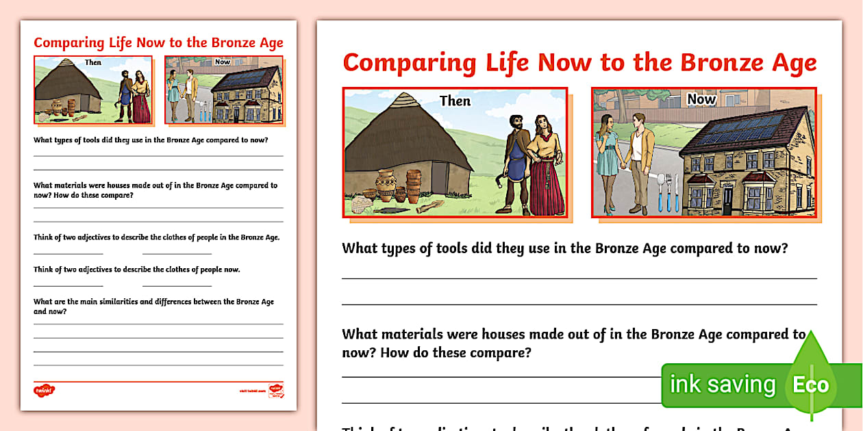 Comparing Life Now to the Bronze Age Activity
