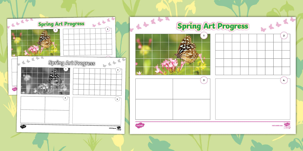 Spring Art Progress Template - Twinkl Art - Twinkl