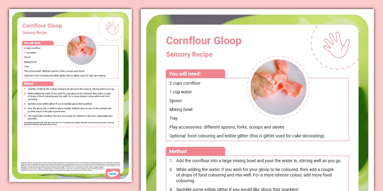 Cornflour Gloop Sensory Recipe | Recipe | Sensory - Twinkl