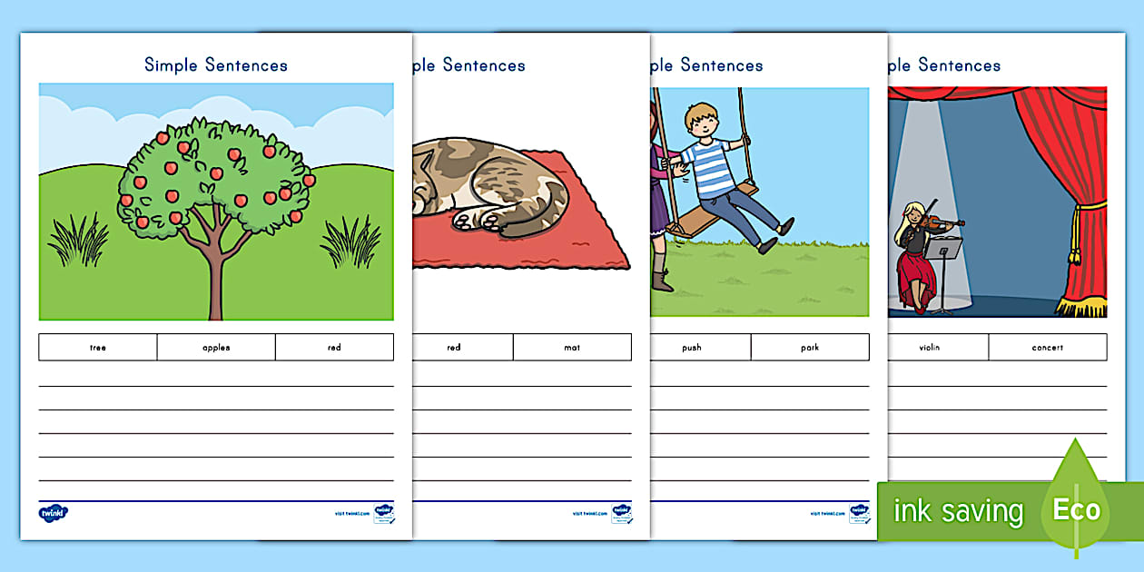 Creating Simple Sentences Worksheets for K-2nd Grade