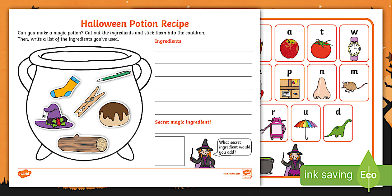 Halloween Potion Recipe Writing Activity - Twinkl