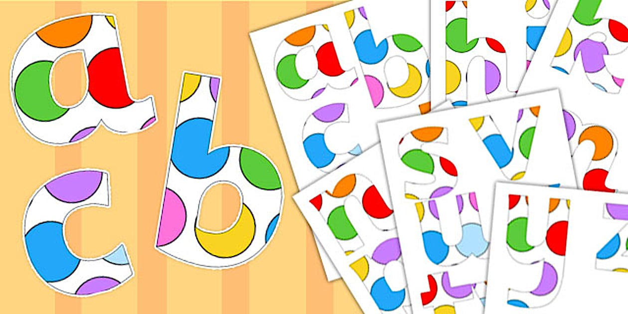 👉 Paper Saving Multicoloured Polka Dot Display Alphabet Numbers