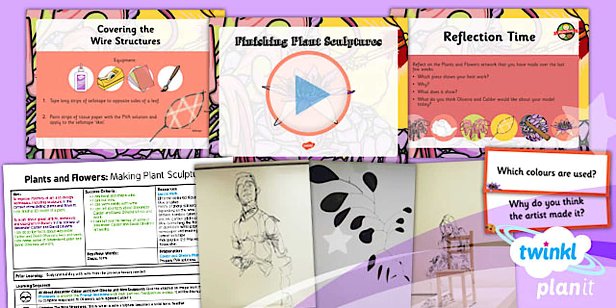 Art: Plants and Flowers: Plant Sculptures UKS2 Lesson Pack 6