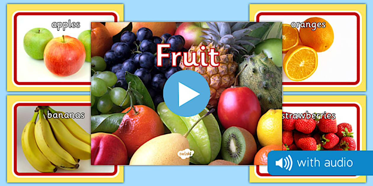 Fruit Audio Flashcards - ESL Listening Resources - Twinkl