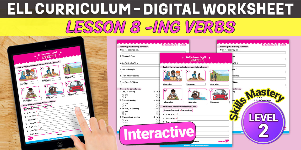 ELL Curriculum: Level 2, Lesson 8 Interactive Worksheet