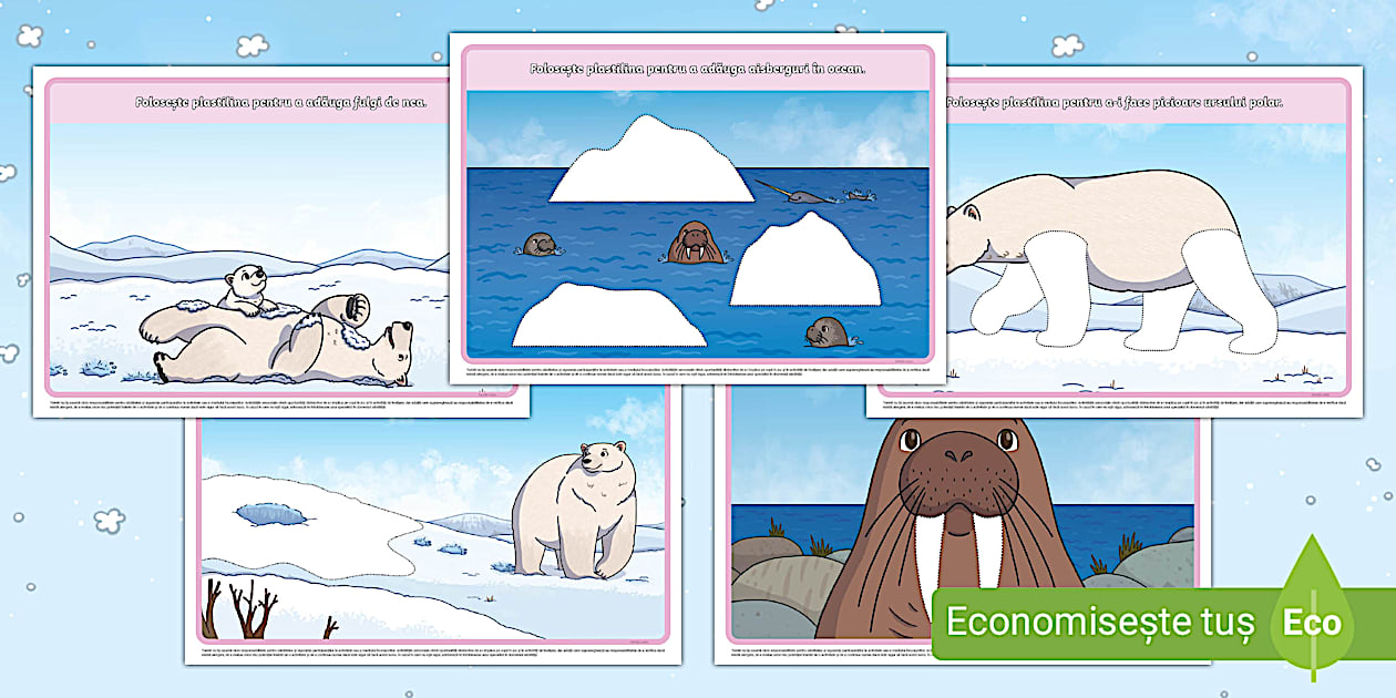 Curiosul urs polar – Planșete pentru modelaj cu plastilină