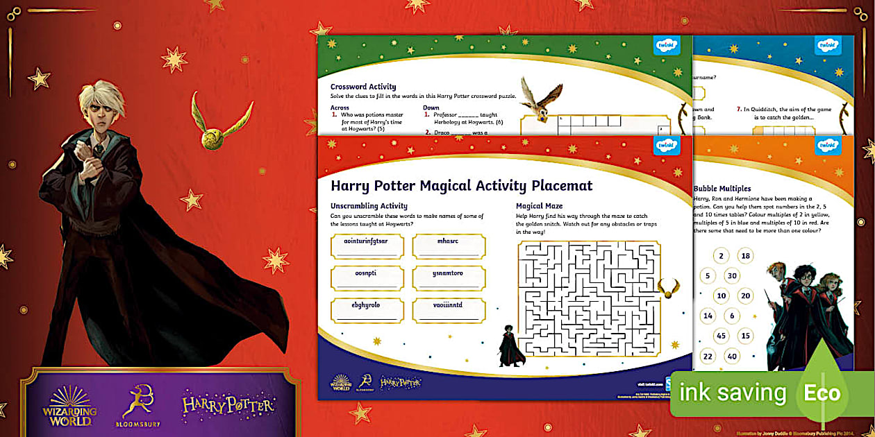 FREE! - Harry Potter Placemat | Primary Resources | Twinkl