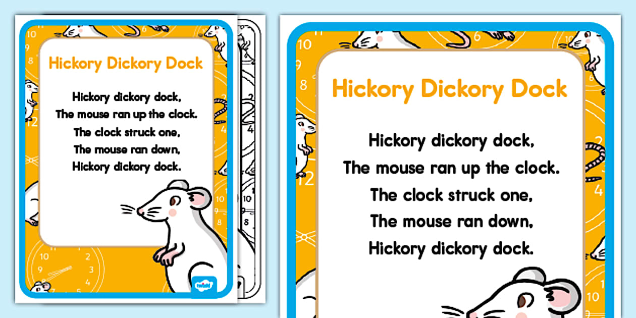 Hickory Dickory Dock Poster - Twinkl
