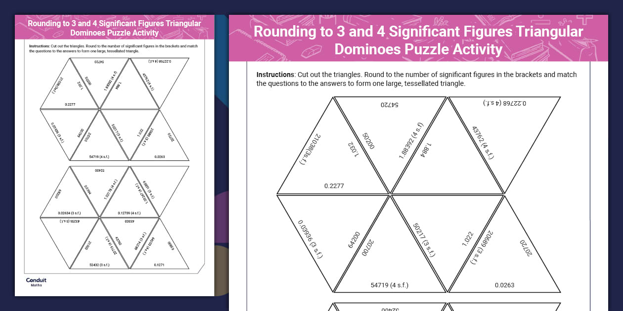 Rounding to 3 and 4 Significant Figures Puzzle Activity