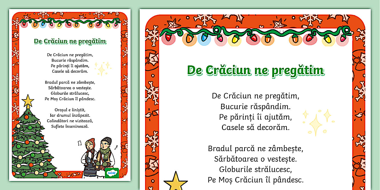 Poezii cu Moș Crăciun scurte pentru copii - Twinkl România