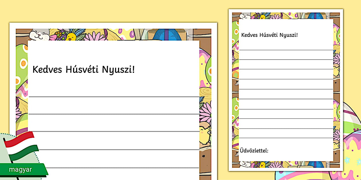 Levél a Húsvéti Nyuszinak - Nyomtatható Sablon - Twinkl