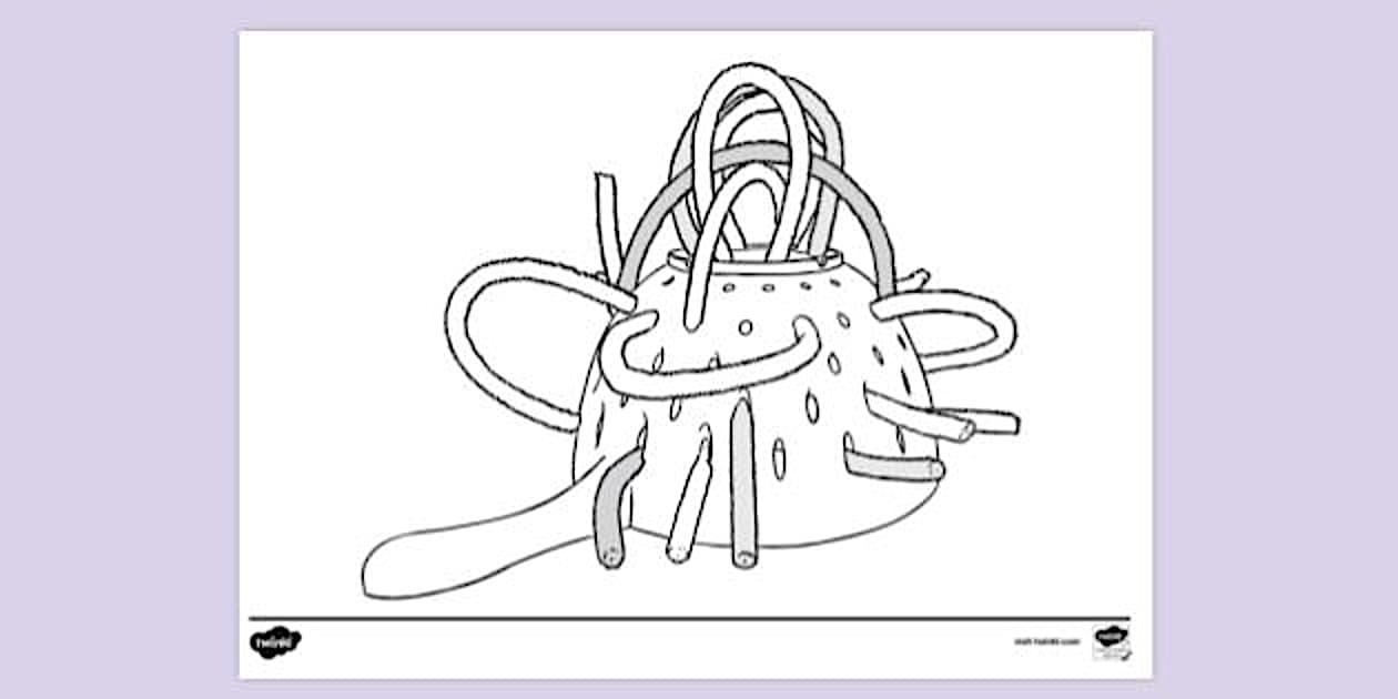 Colander Threaded with Pipe Cleaners | Colouring Sheets
