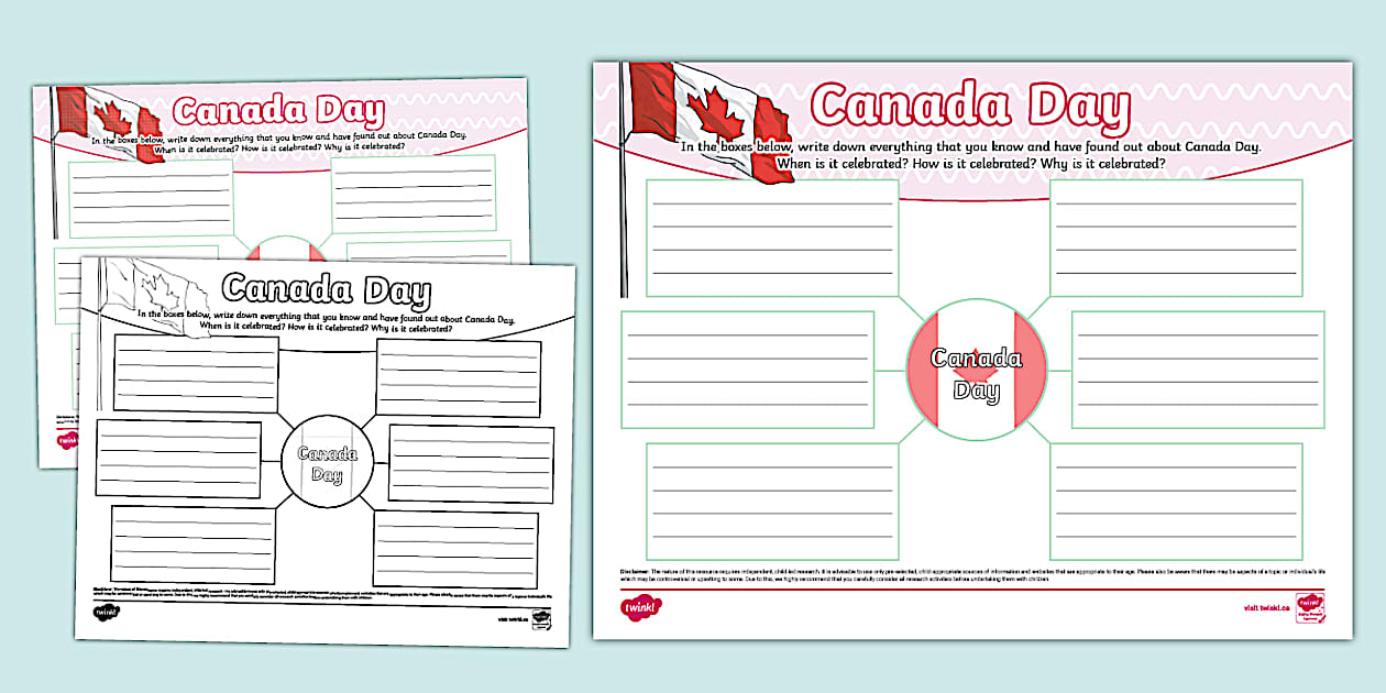 Canada Day Mind Map (teacher made) - Twinkl