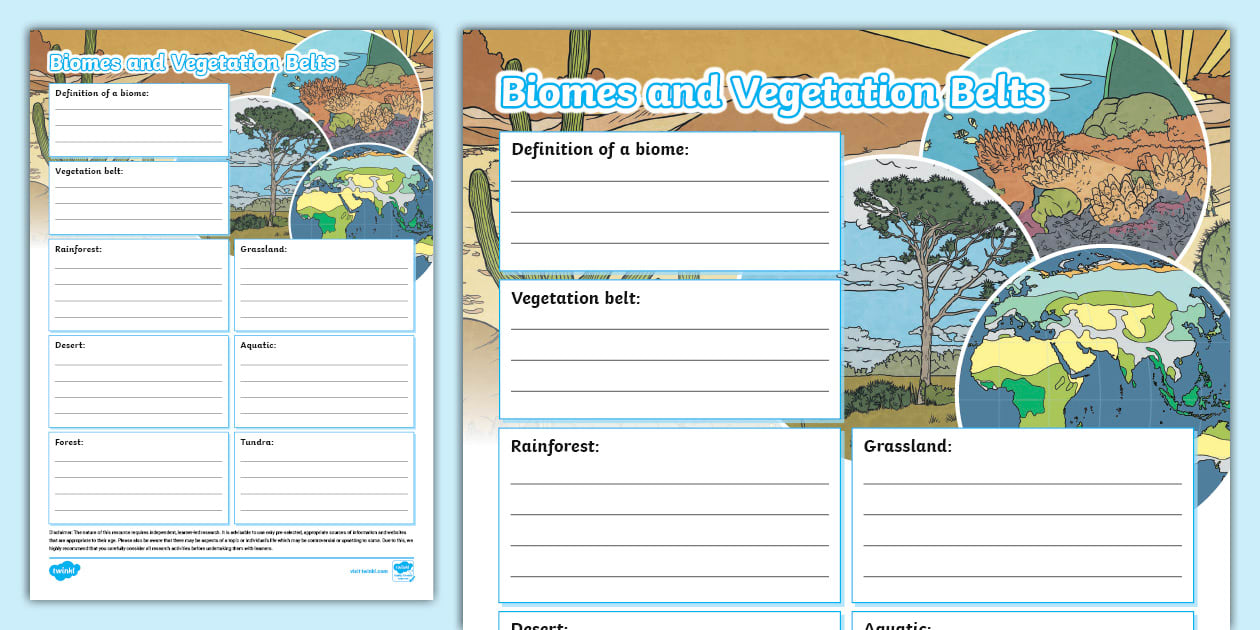 Biomes and Vegetation Belts,vegetation belts,biomes - Twinkl