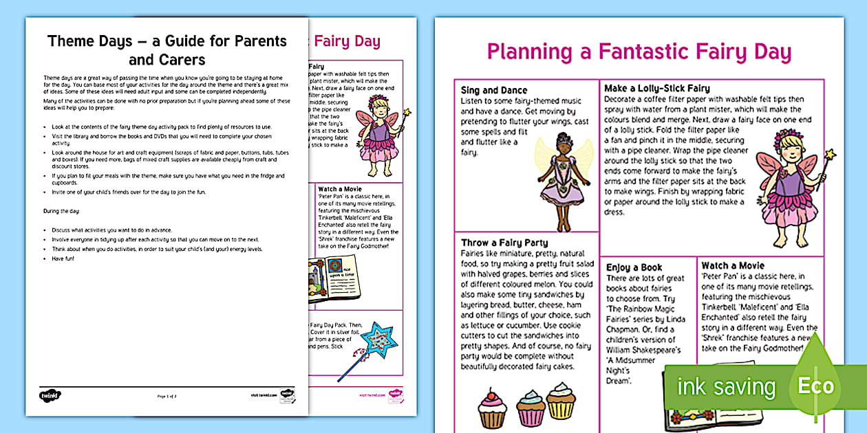 Fairy Theme Day Worksheet / Worksheet (teacher made)