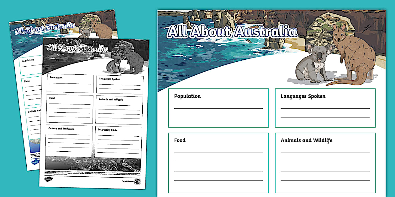 All About Australia Fact File Template - Twinkl