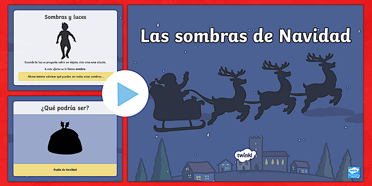 Christmas Themed Shadow PowerPoint-Spanish - Christmas Spain, shadow ...