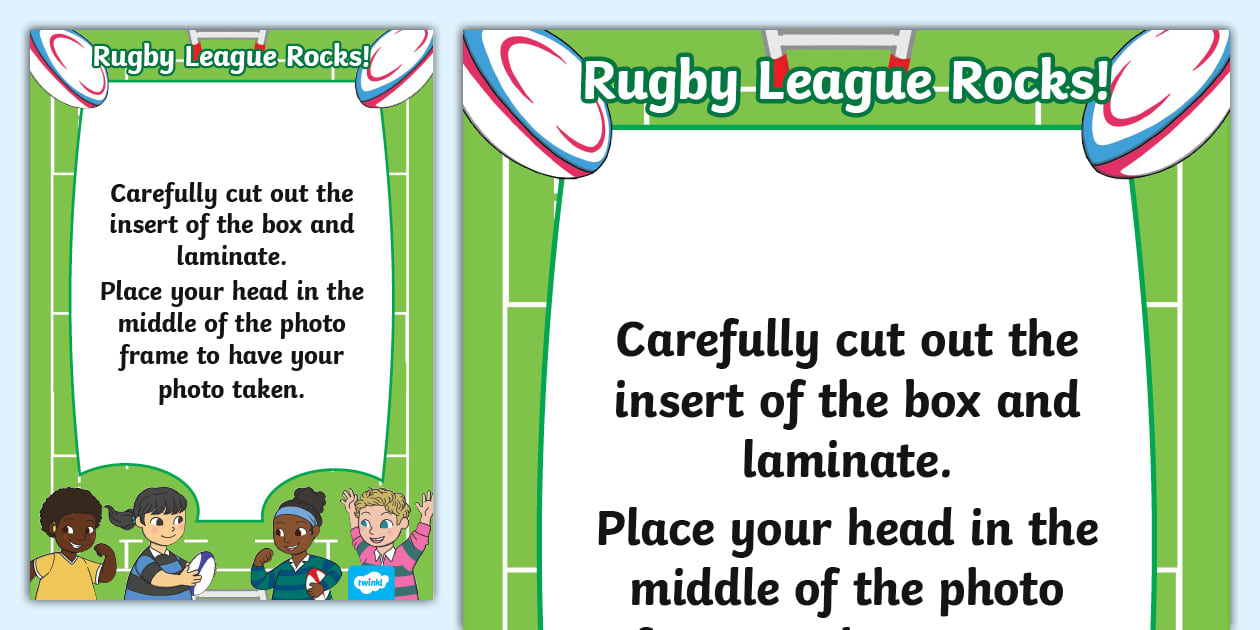 Rugby League Selfie Photo Frame (teacher made) - Twinkl