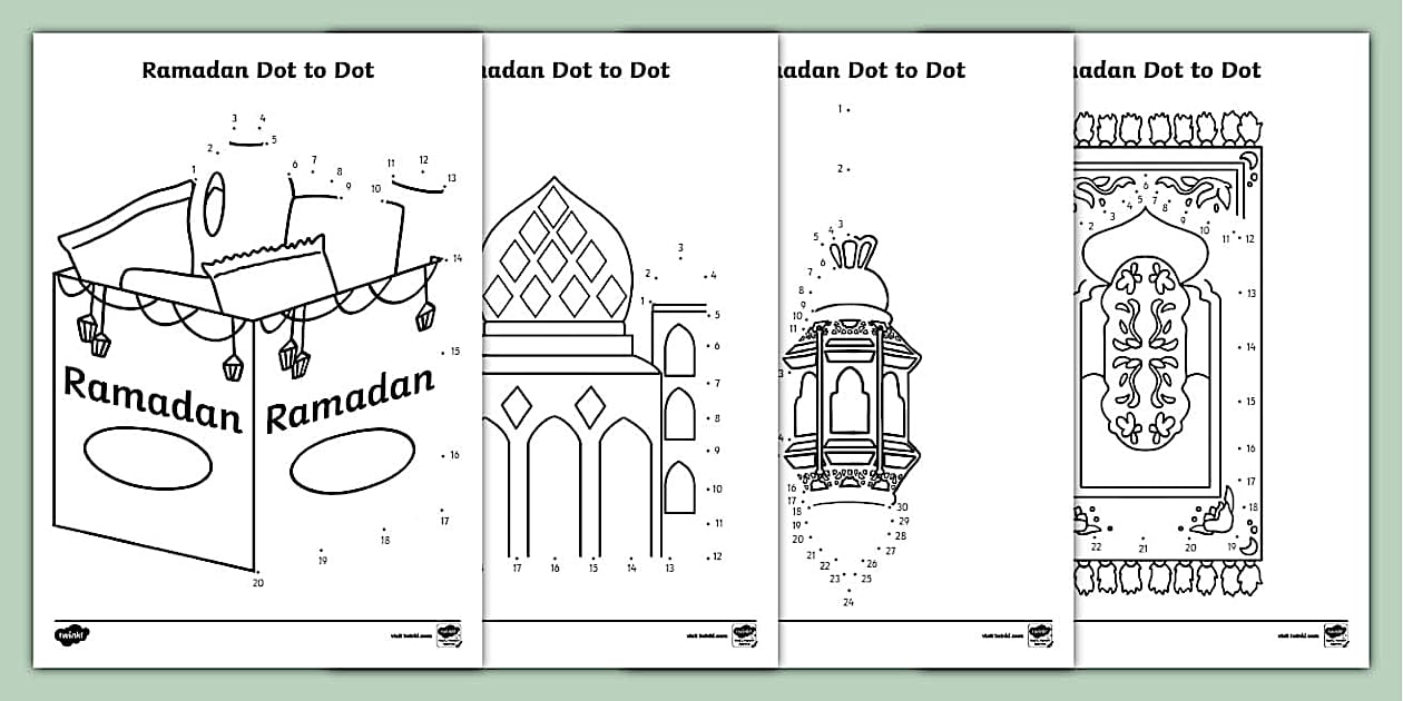Ramadan Dot-to-Dot Worksheets - KS1 (teacher made) - Twinkl