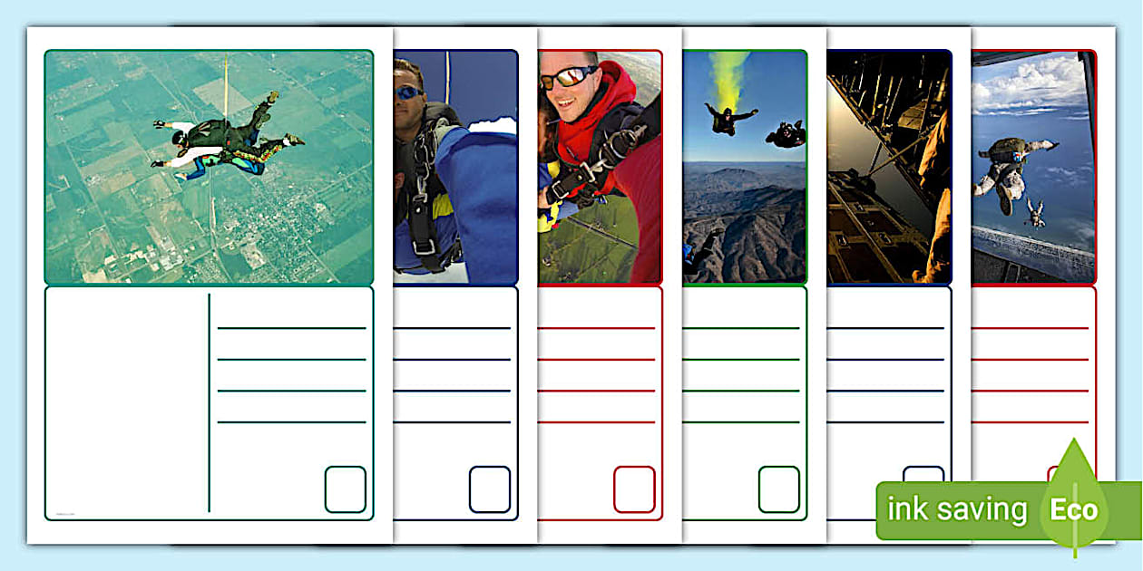 Skydive Postcards | Twinkl KS1 | Letter Writing | Postcards