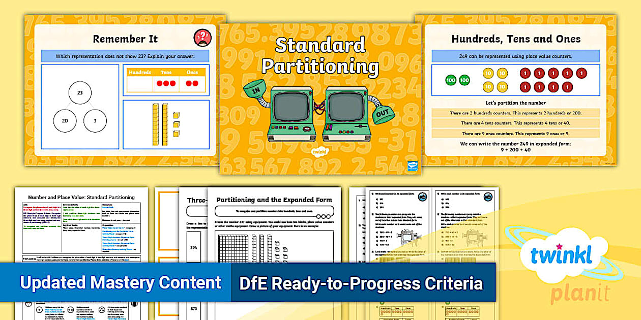 Year 3 Standard Partitioning PlanIt Maths Lesson 2 - Twinkl