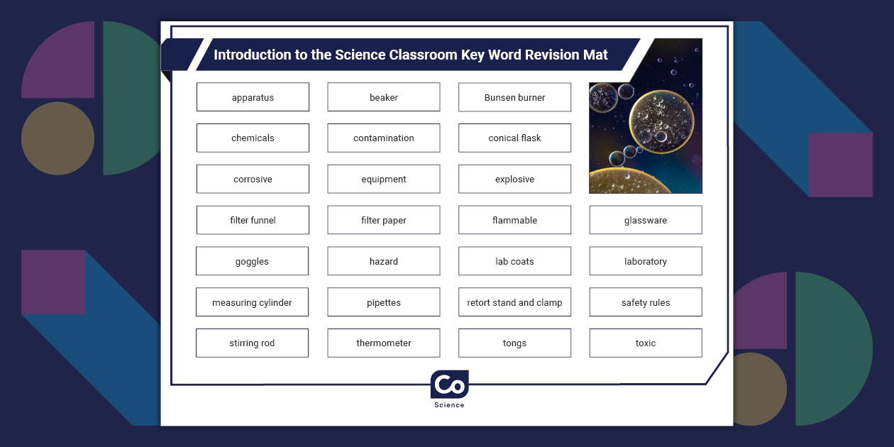 Introduction to the Science Classroom: Key Word Revision Mat