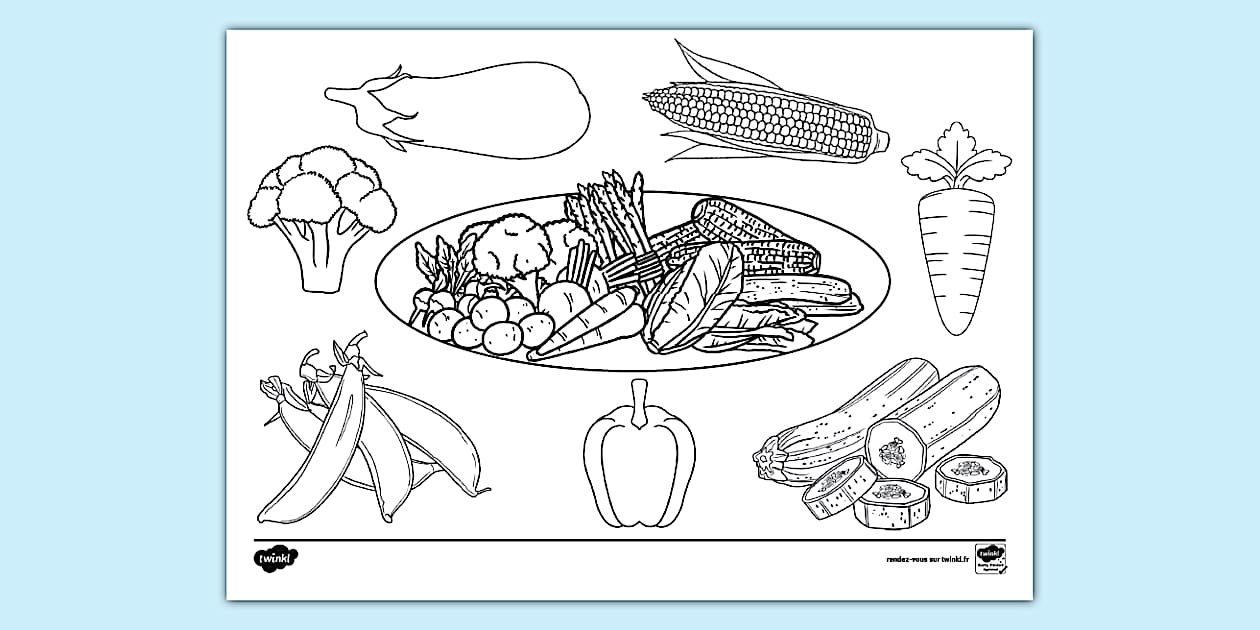 Coloriages : Les légumes (teacher made) - Twinkl