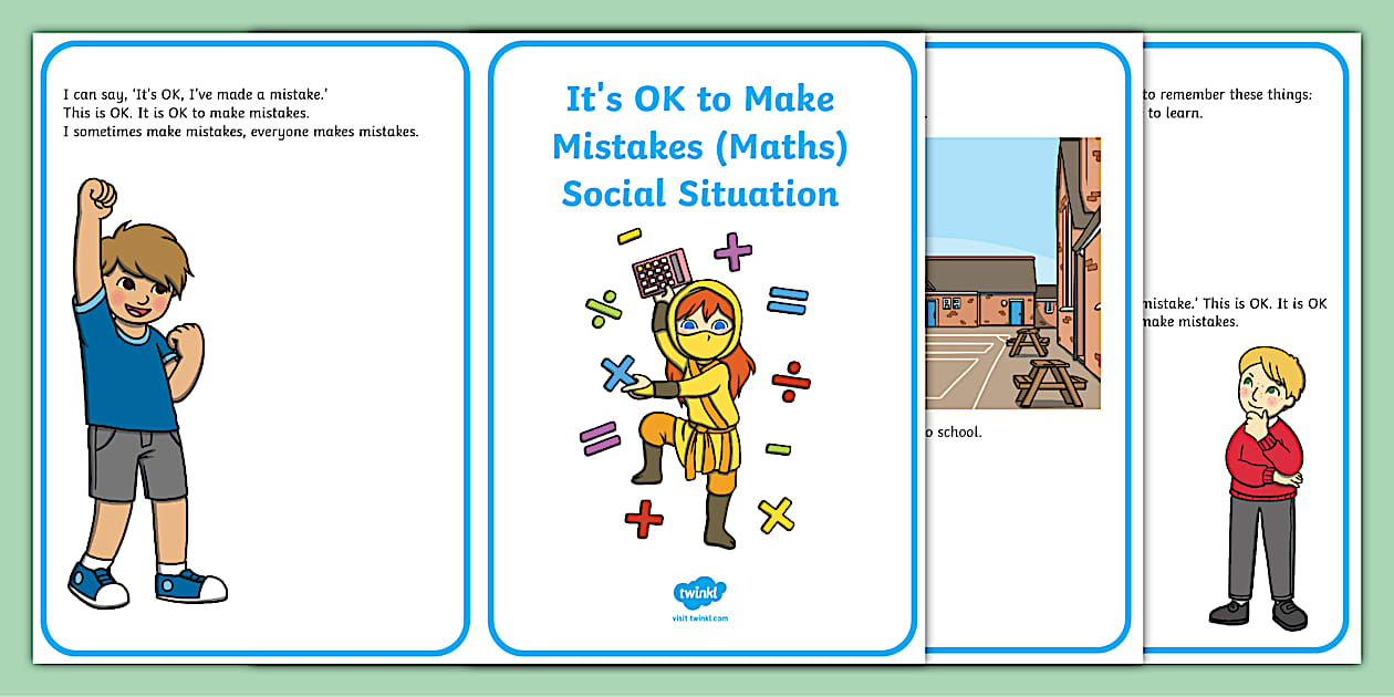 It's OK to Make Mistakes (Maths) Social Situation - Twinkl
