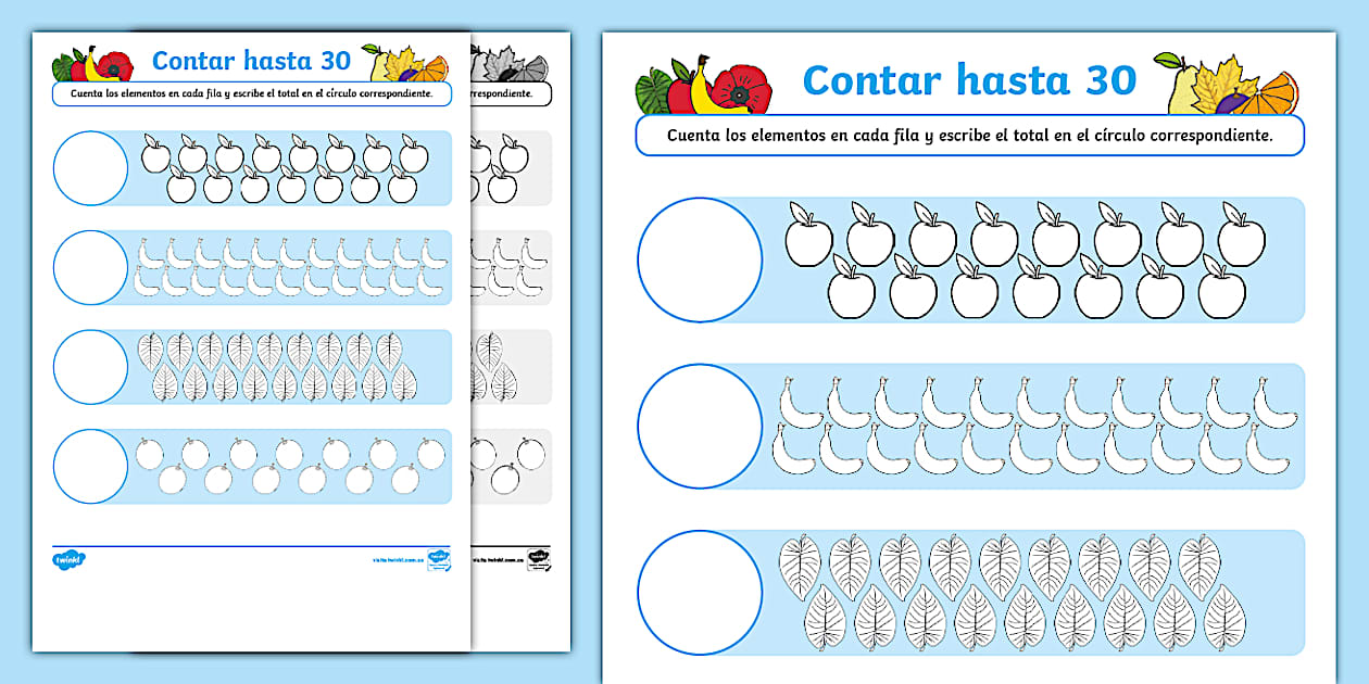 Guía de trabajo: Contar hasta 30