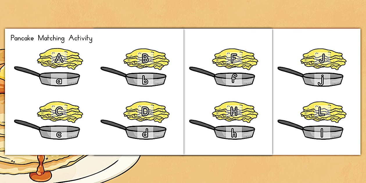 Pancake and Pan Upper And Lowercase Matching Activity - australia