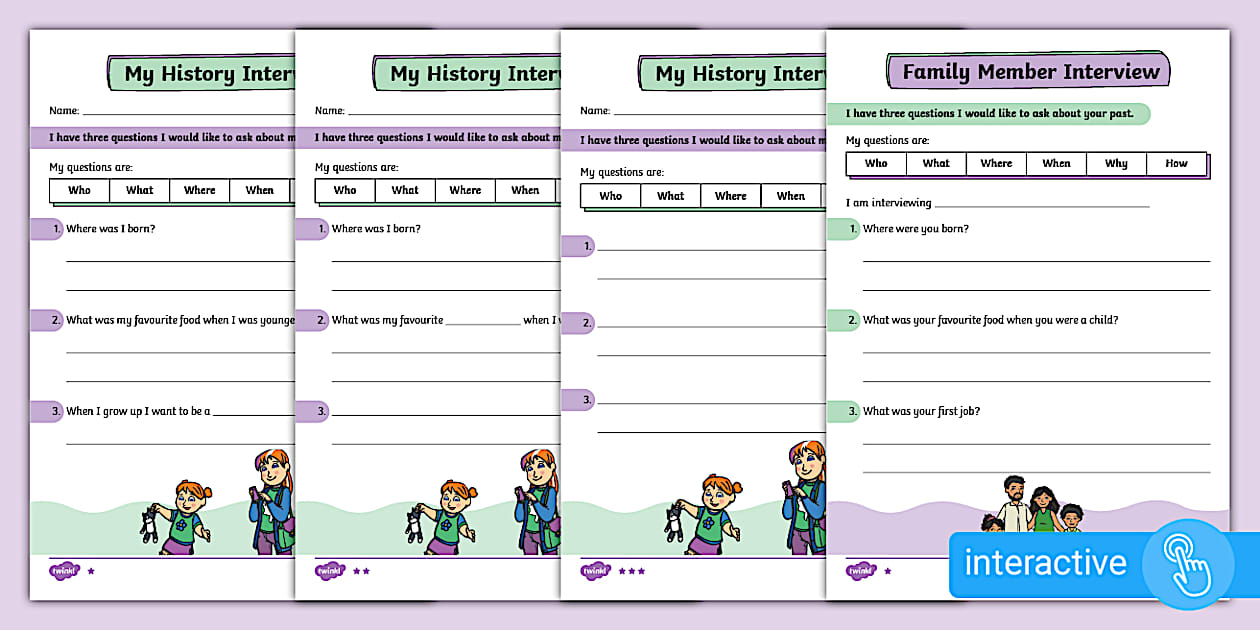 Me and My Family History Assessment Task - Twinkl