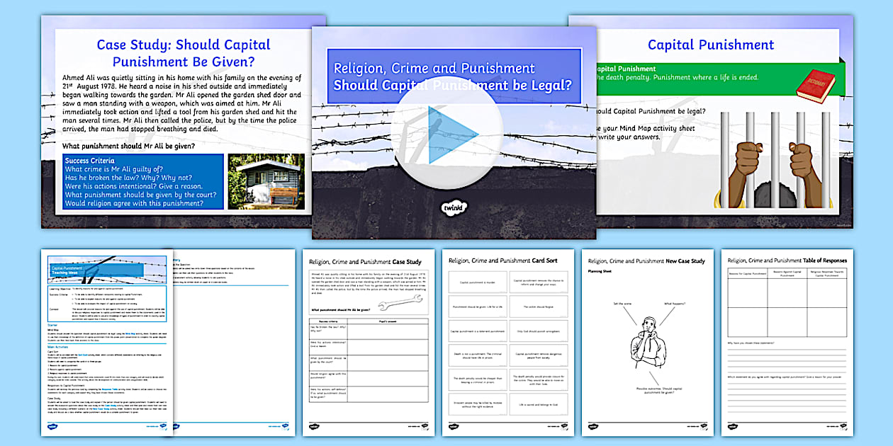 PowerPoint Capital Punishment and Lesson Pack (teacher made)