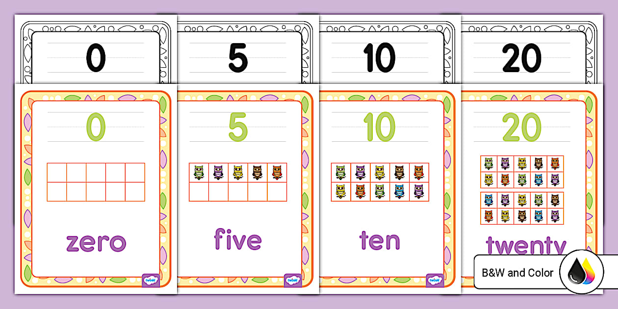 Adorable Owl Theme Numbers 0-20 Posters (teacher made)