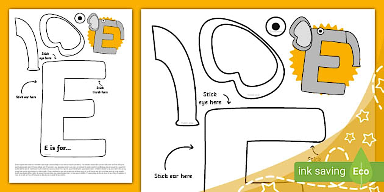 Make Your Own Alphabet Animals - E (professor feito)