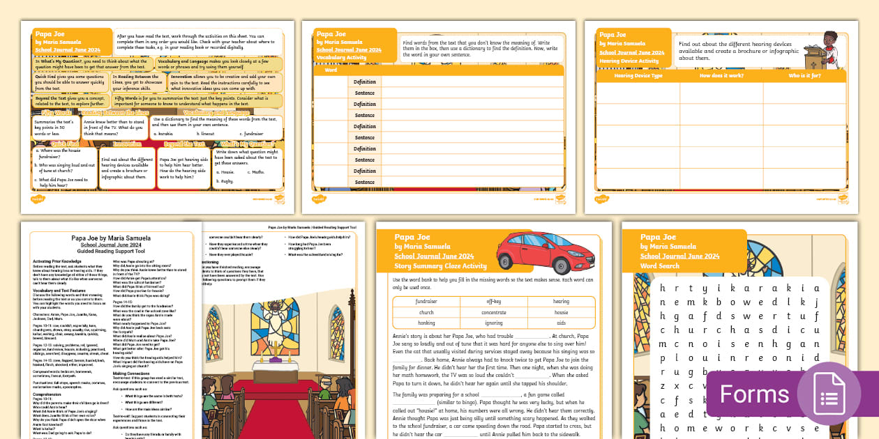 Level 2 June 2024 School Journal: Papa Joe (Story Comprehension)