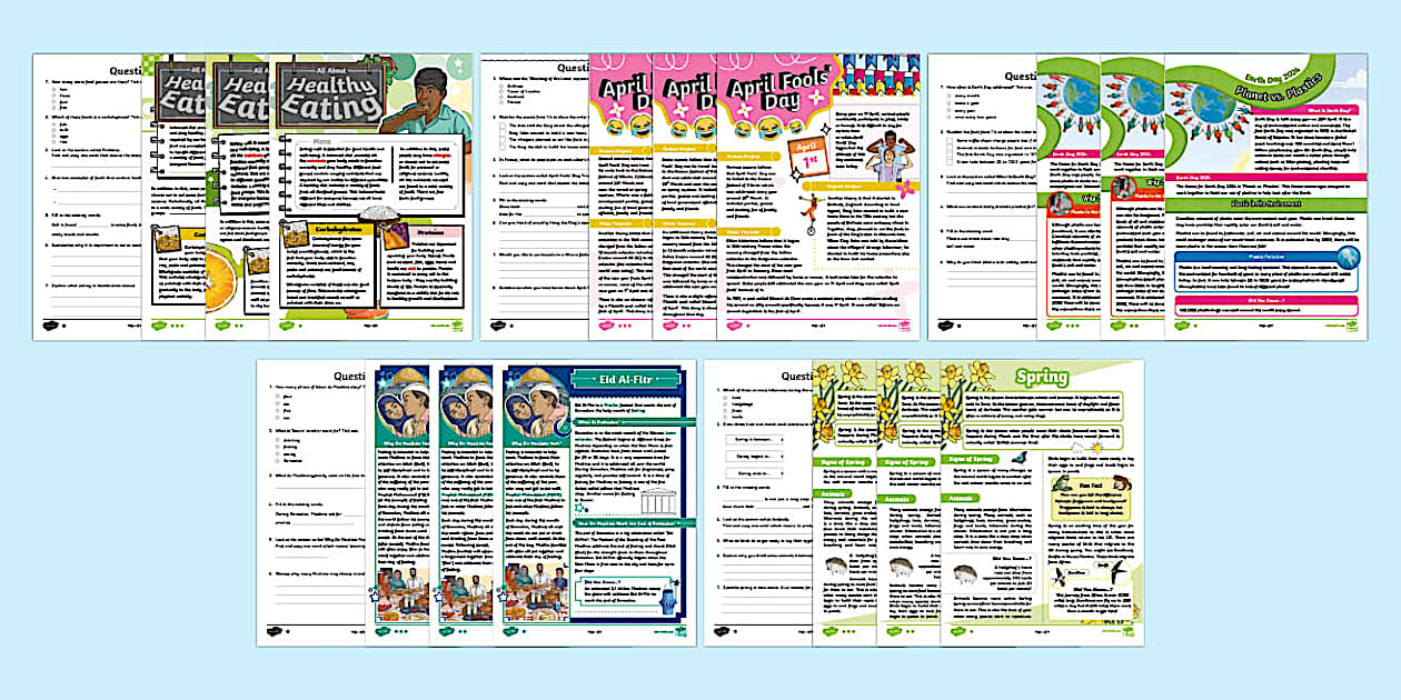 UKS2 April Reading Comprehension Activity Pack - Twinkl