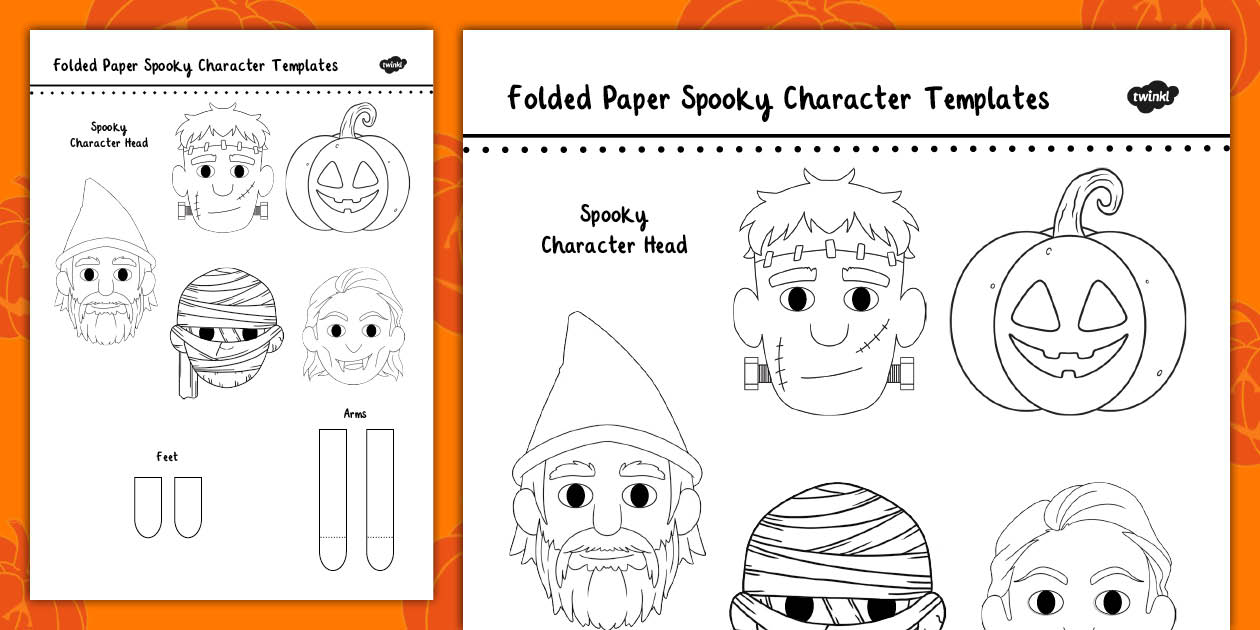Folded Paper Spooky Characters | Halloween Crafts - Twinkl