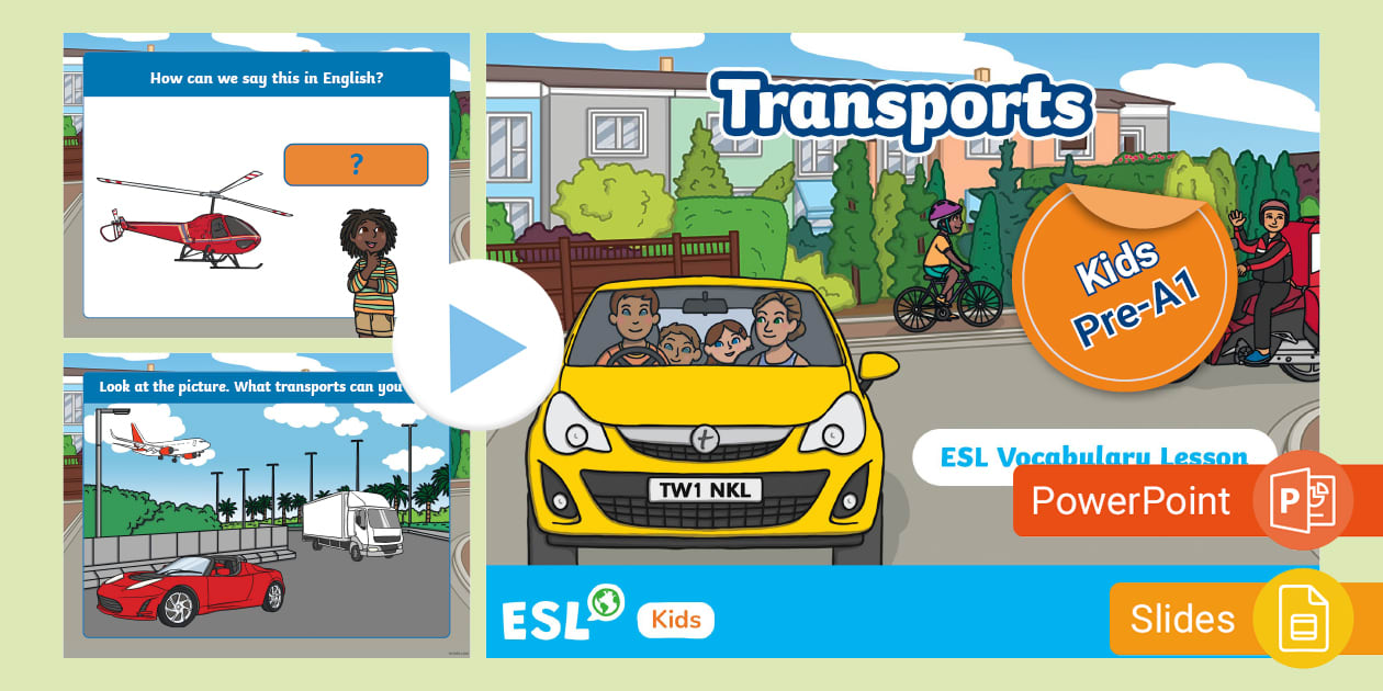 ESL English for Beginners Transport [Kids, Pre-A1] - Twinkl