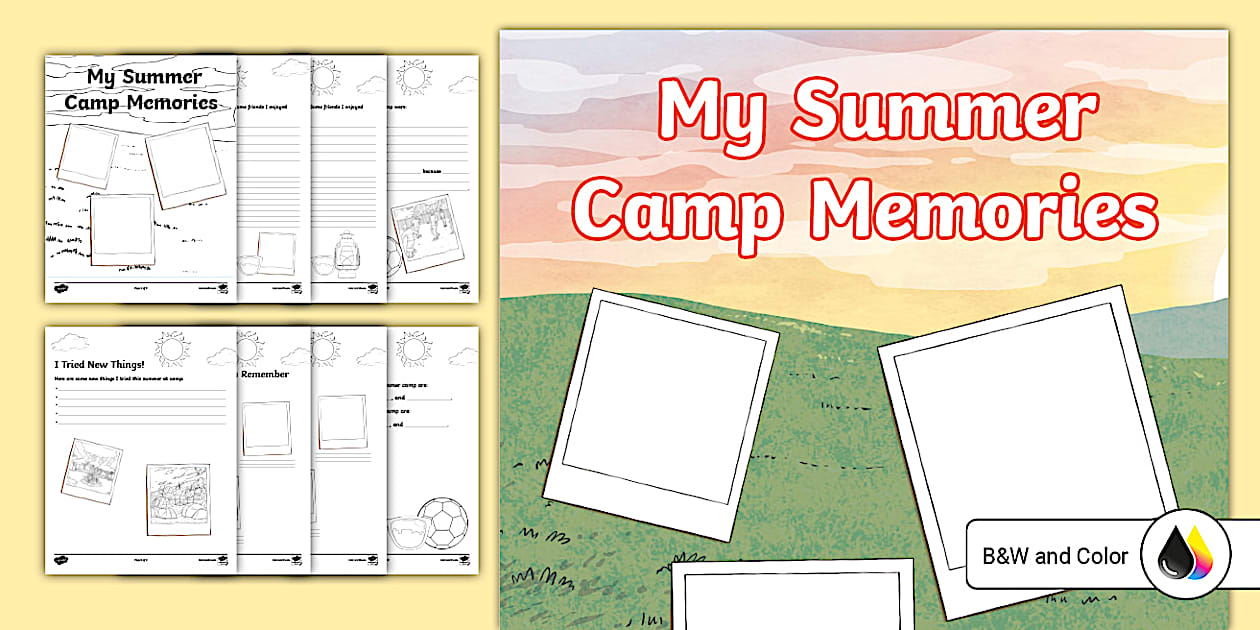 My Summer Camp Memory Snapshots Booklet for 3rd-5th Grade