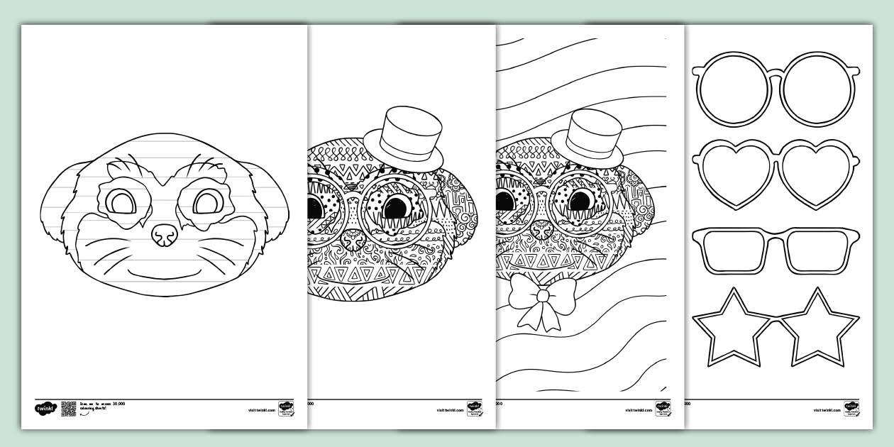 Funky Meerkat Mindfulness Colouring Sheets - Twinkl
