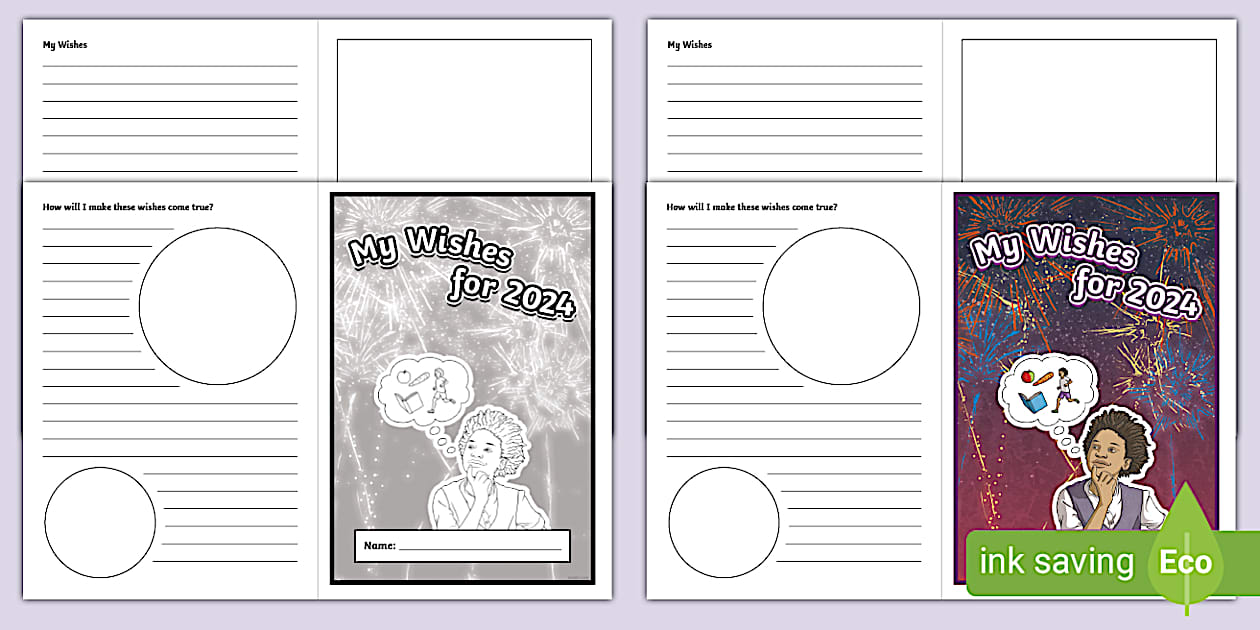 My Wishes for 2024 Journal Writing Frame (teacher made)