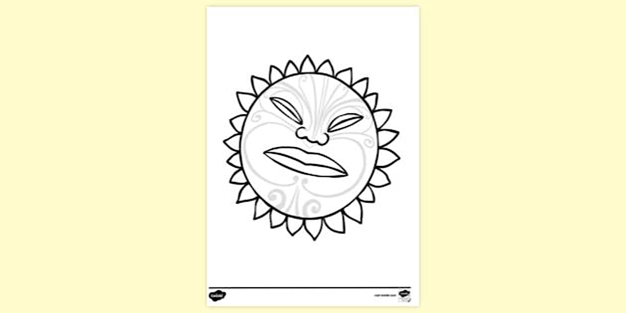 Sleeping Sun Colouring Sheet (teacher made) - Twinkl