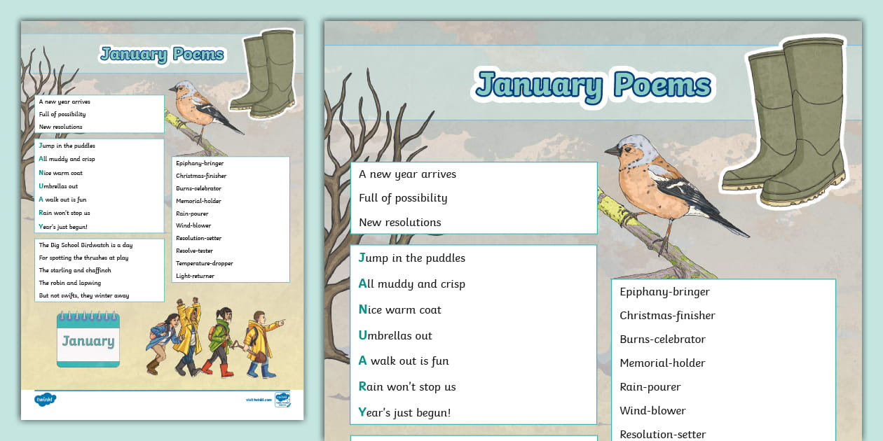 January Poem Examples - KS2 (teacher made) - Twinkl