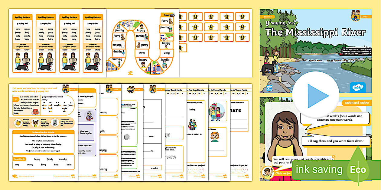 'y' saying /ee/ - Level 5 Week 14 Lesson 1 - Primary - KS1
