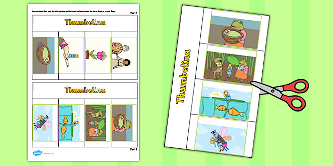 Thumbelina Story Writing Flap Book (teacher made) - Twinkl