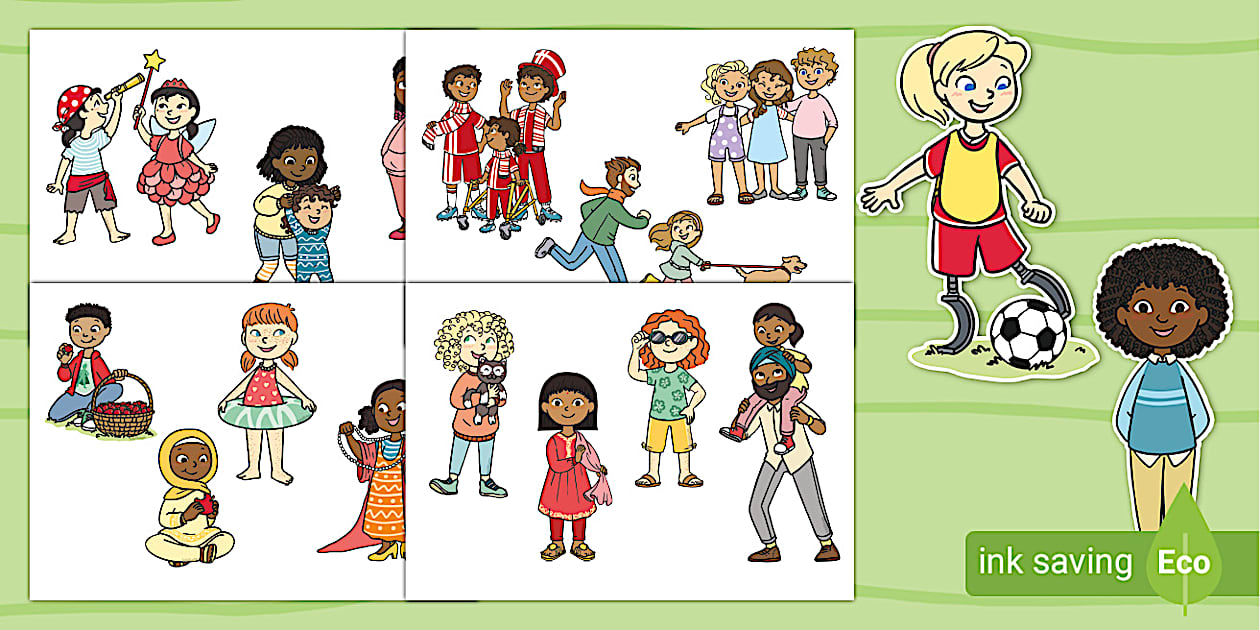 We Are All Different Character Cut-Outs (teacher made)